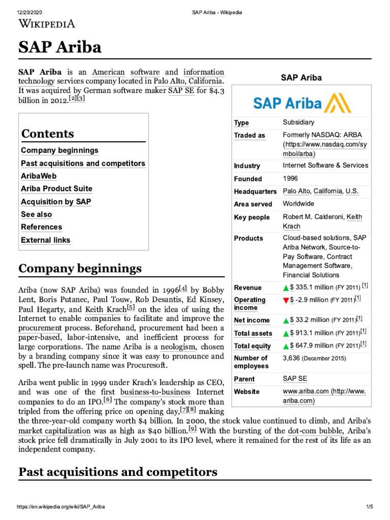SAP Ariba | PDF | Computers