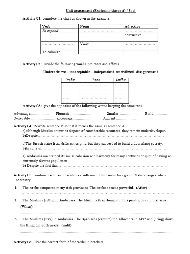 Assessment Test Unit One Ancient Civ | PDF | Syntax | Semiotics