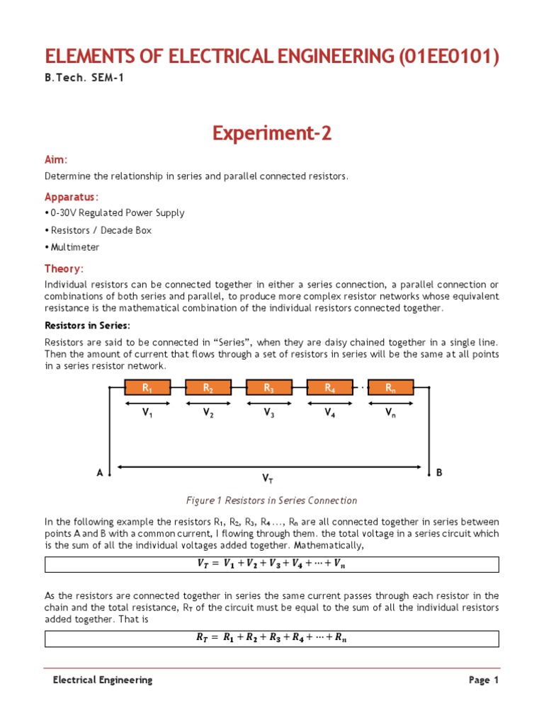 Elements of Electrical Engineering (01ee0101) : B.Tech. SEM-1 | PDF ...