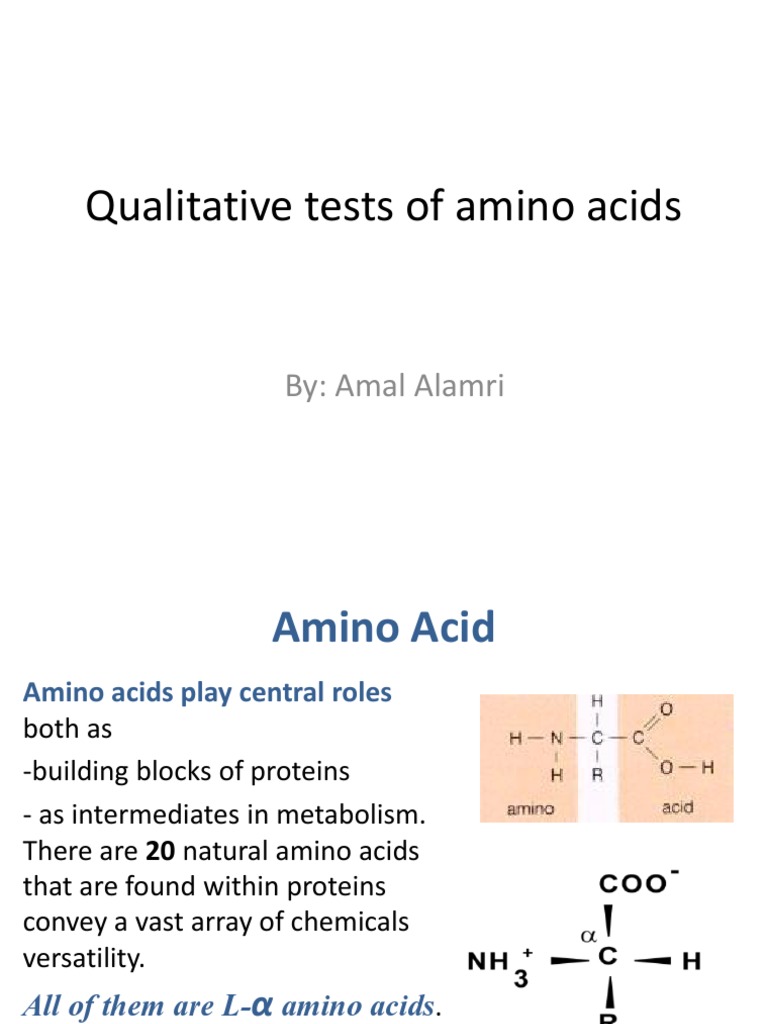 Qualitative Tests of Amino Acids: By: Amal Alamri | PDF | Nitric Acid ...