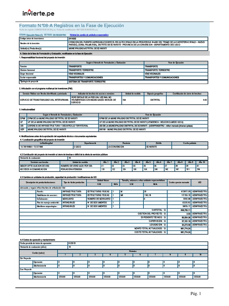 Formato N°08 Invierte - Pe | PDF | Valor presente neto | Presupuesto de capital