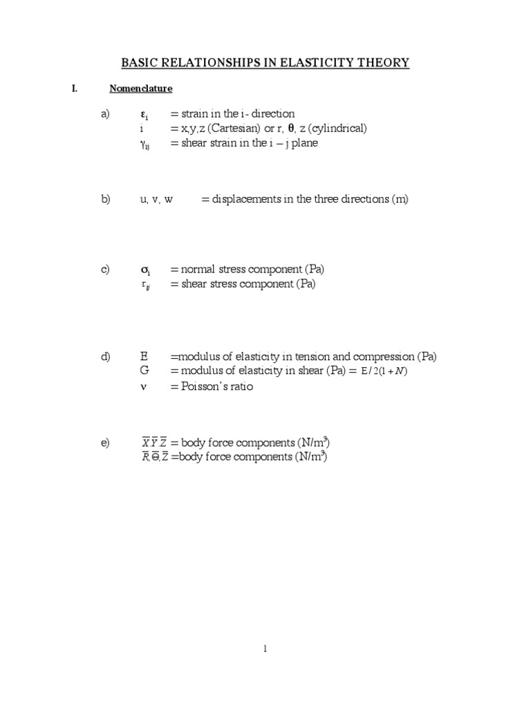 Elasticity Theory: Strain and Stress Basics | PDF | Elasticity (Physics ...