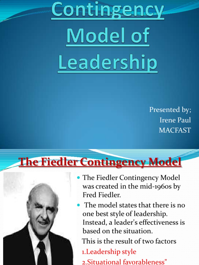 Leadership - The Fiedler Model | PDF | Systems Science | Sociological ...