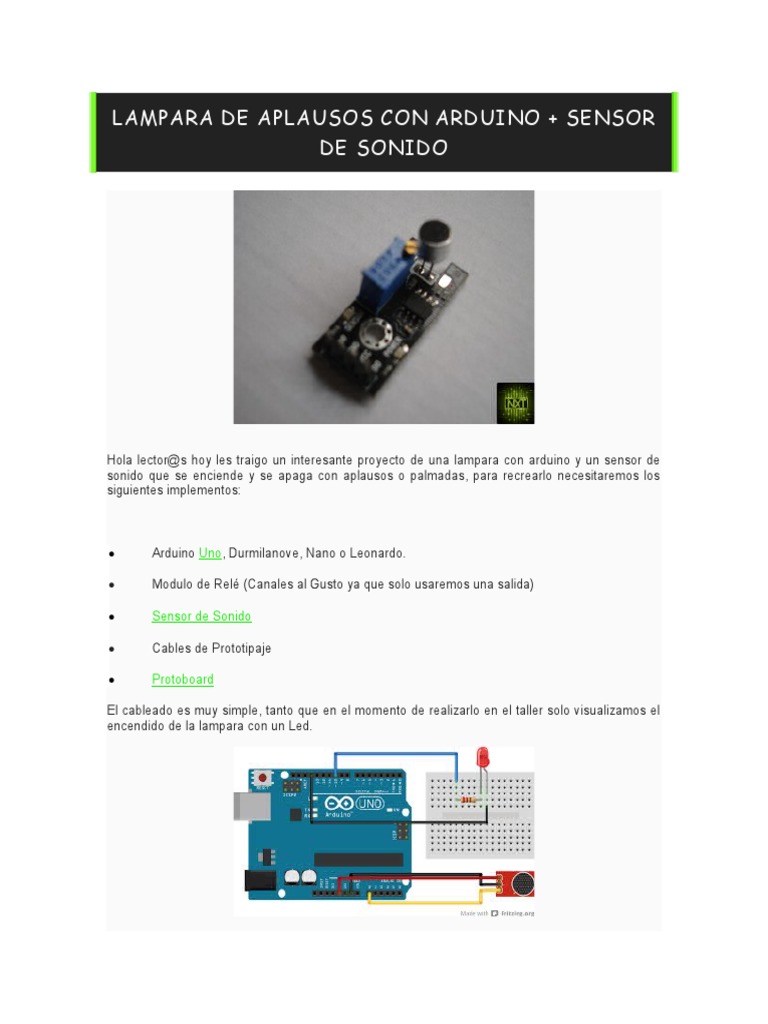 Lampara de Aplausos Con Arduino | PDF | Ingenieria Eléctrica | Electrónica