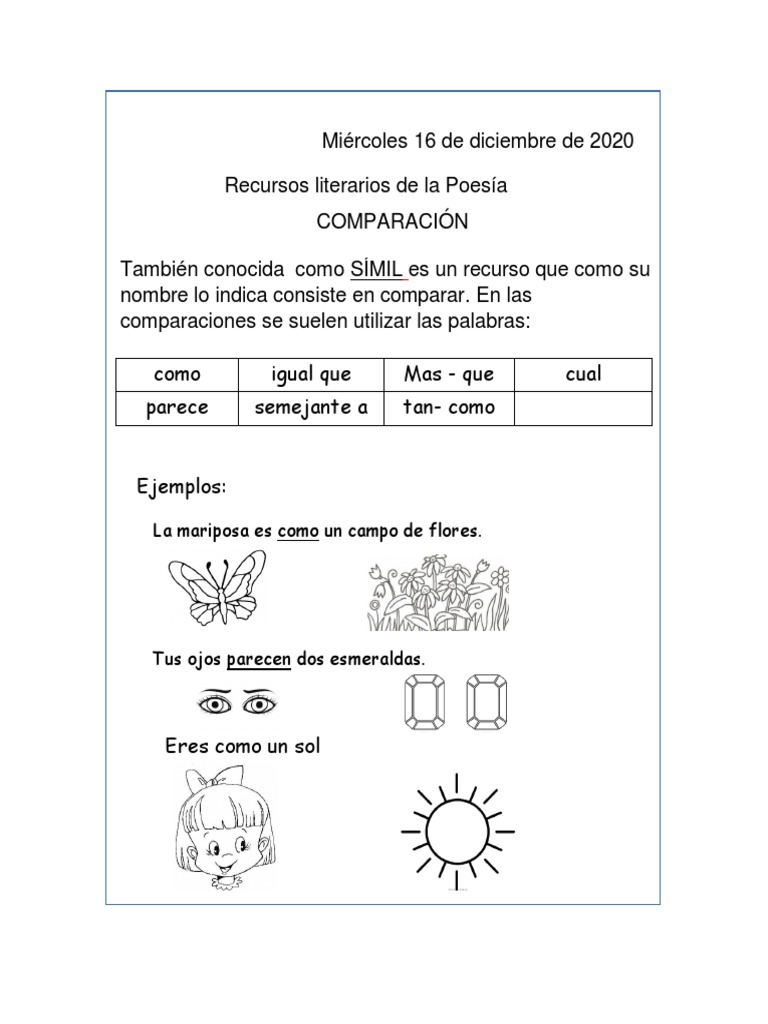 La Comparación o Símil | PDF