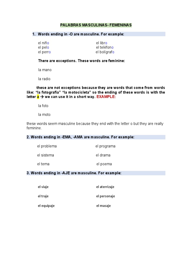 Guía de Género de Sustantivos Españoles | PDF | Idiomas | Naturaleza