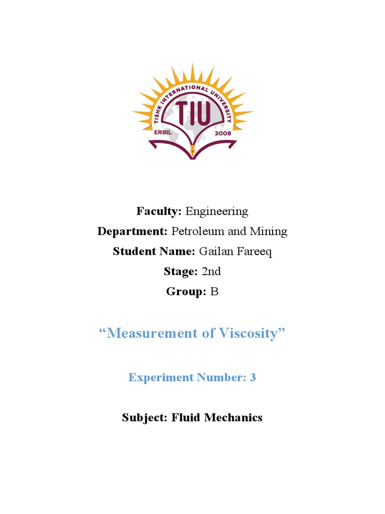 Measuring Fluid Viscosity Experiment | PDF | Viscosity | Liquids