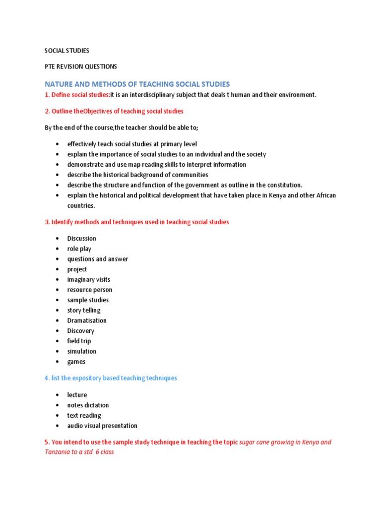 Social Studies Teaching Techniques Guide | PDF | Lake | Global Warming