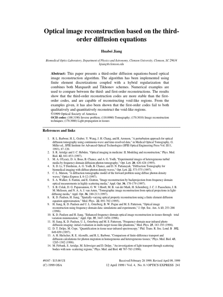 Optics Paper | PDF | Optics | Diffusion