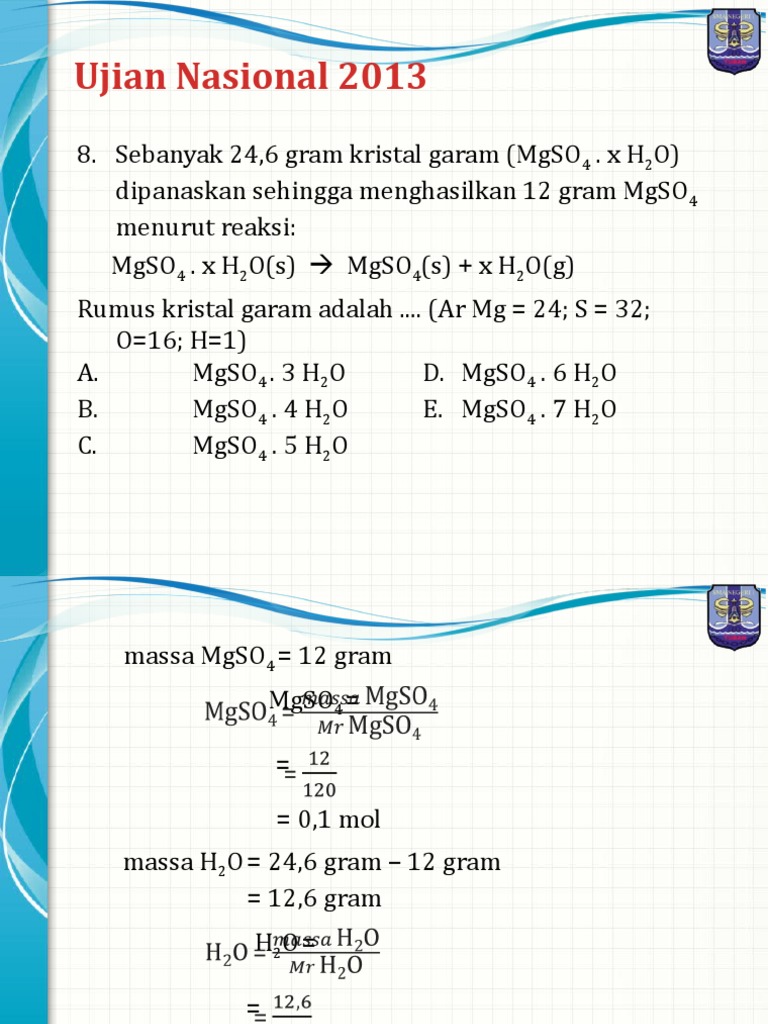 Rumus Senyawa Hidrat dalam Kimia Kelas 11 | PDF
