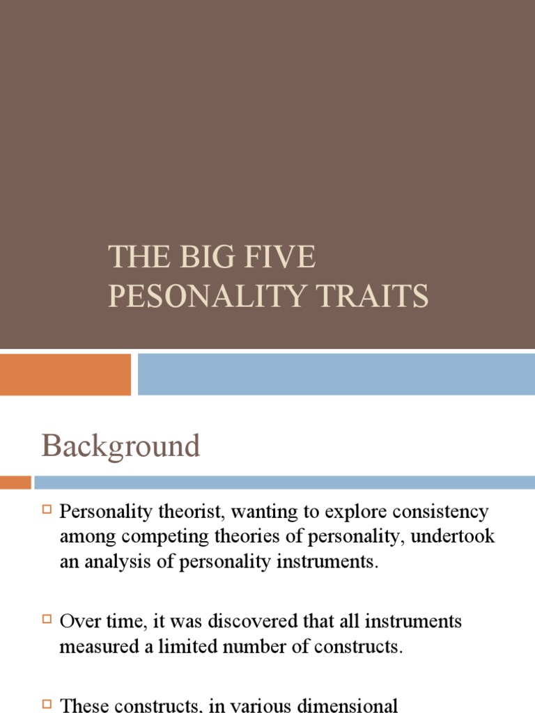 The Big Five Pesonality Traits | PDF | Psychological Theories ...