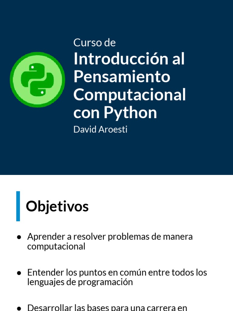 Introduccion Al Pensamiento Computacional Con Python | PDF | Lenguaje ...