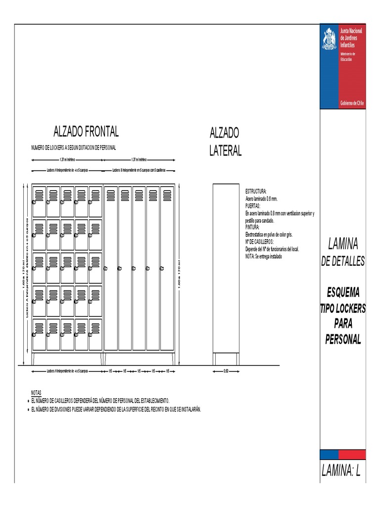 Lamina L Esquema Tipo Lockers para Personal PDF | PDF | Naturaleza
