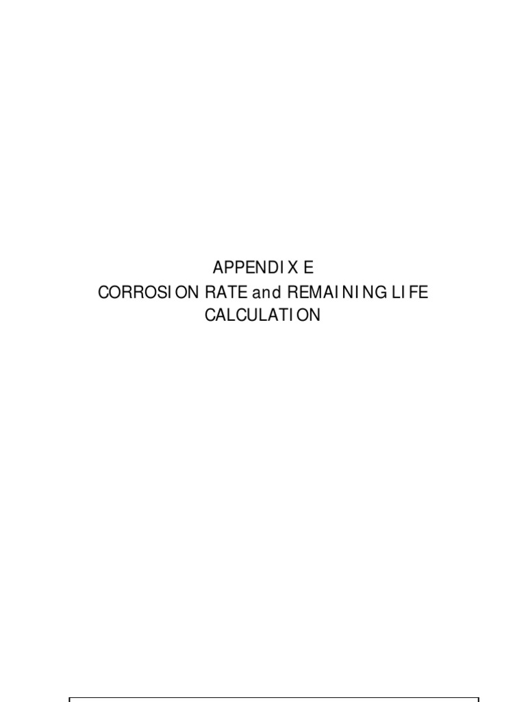 APPENDIX D - CORROSION RATE and REMAINING LIFE CALCULATION | PDF ...