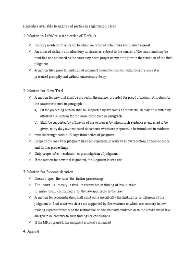 A Comprehensive Guide to the Various Legal Remedies Available in ...