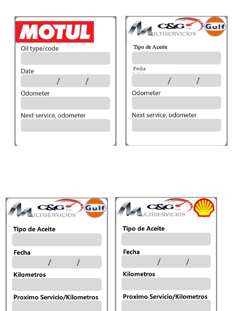 Tarjeta de Control Aceite | PDF