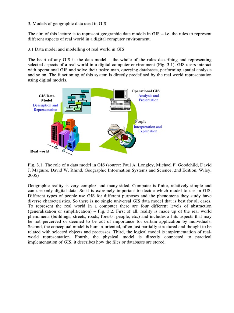 3 - Models of Geographic Data Used in GIS - Eng | PDF | Geographic ...