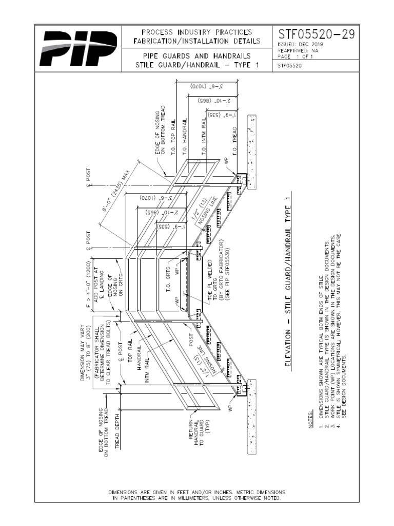 PIP STF 05520 Pipe Guards and Handrails Fabrication Details-Pages-37 | PDF