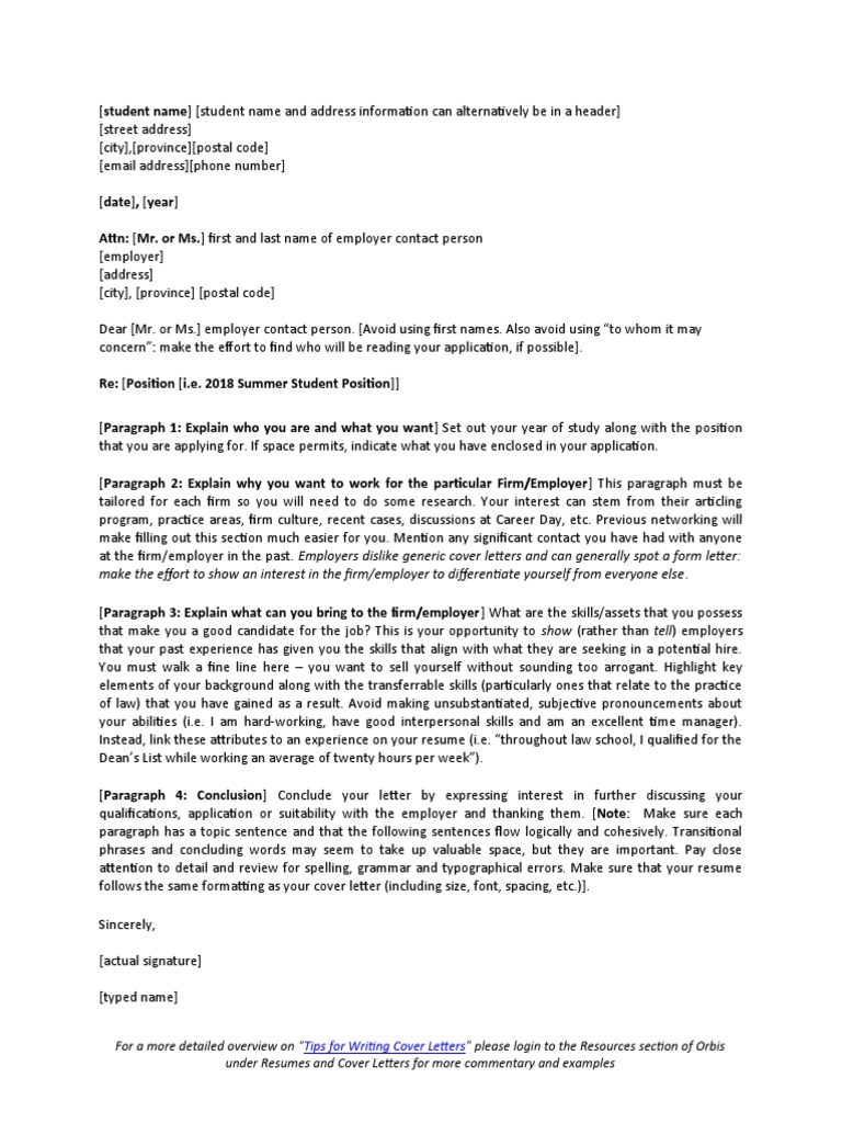 Cover Letter Template | PDF | Résumé | Paragraph