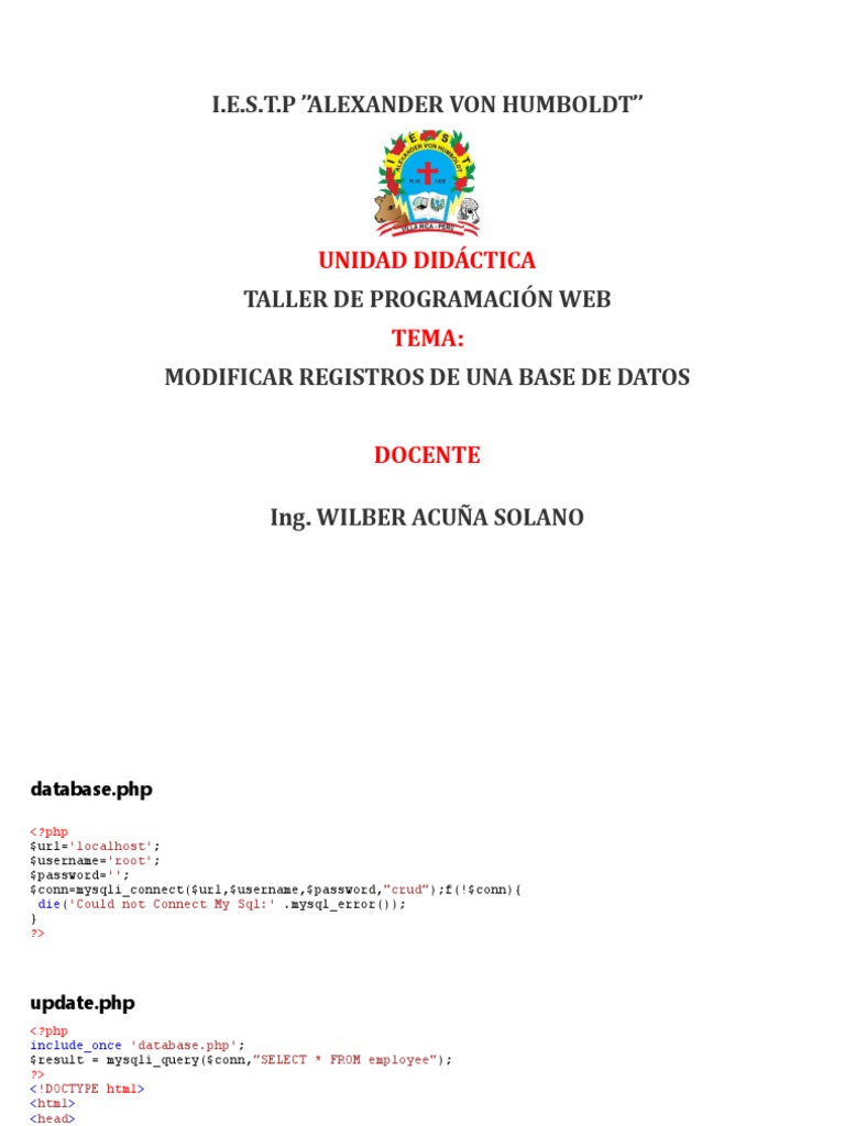 Actualizar o Modificar Registros de Una Base de Datos | PDF | Business