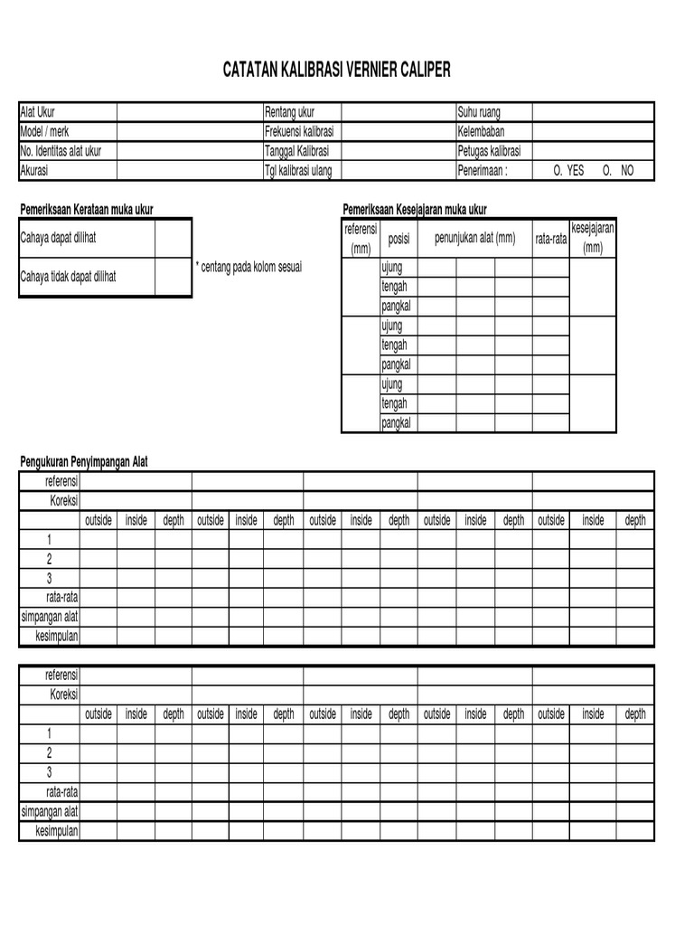 Form Kalibrasi New | PDF