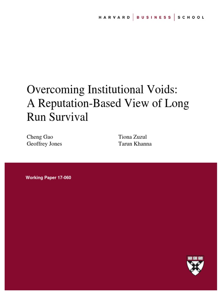 Self-Institutional Voids | PDF | Reputation | Market (Economics) Self-Institutional Voids | PDF | Reputation | Market (Economics)