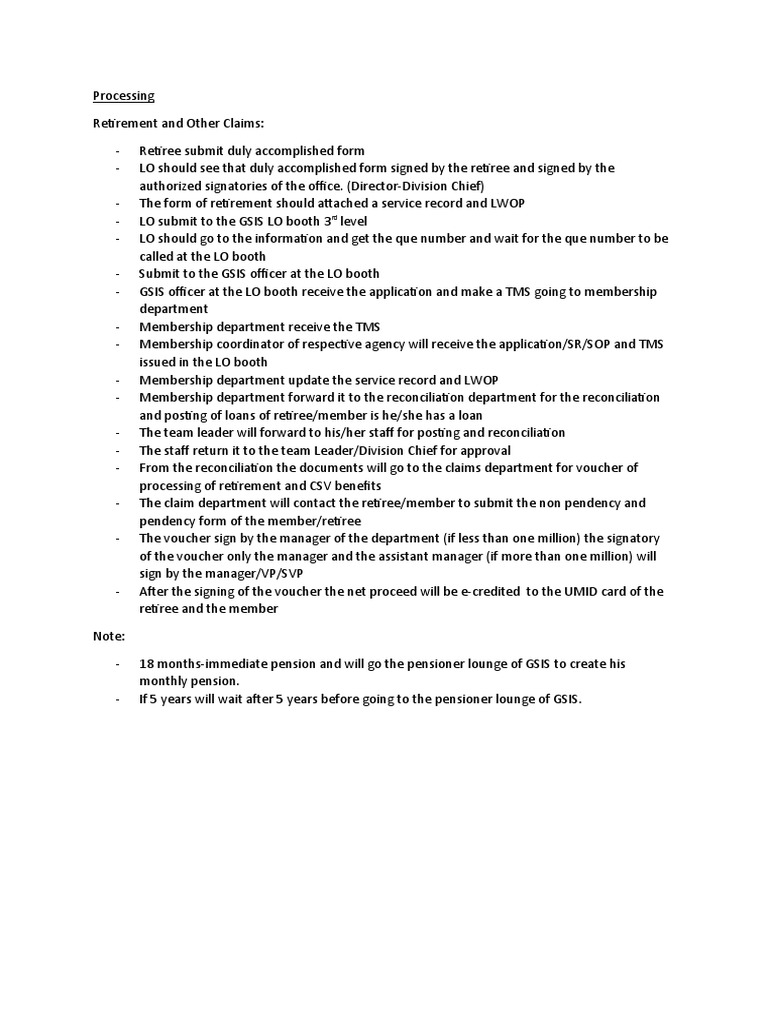 Retirement and Other Claims | PDF | Pension | Retirement