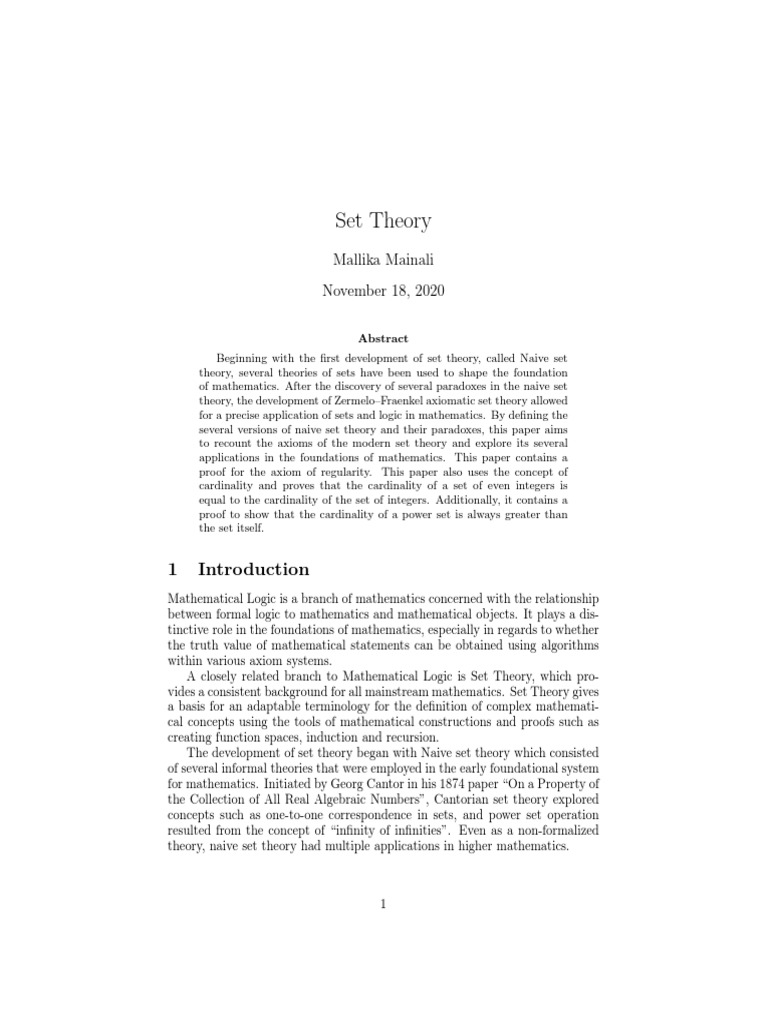 Set Theory | PDF | Set (Mathematics) | Empty Set
