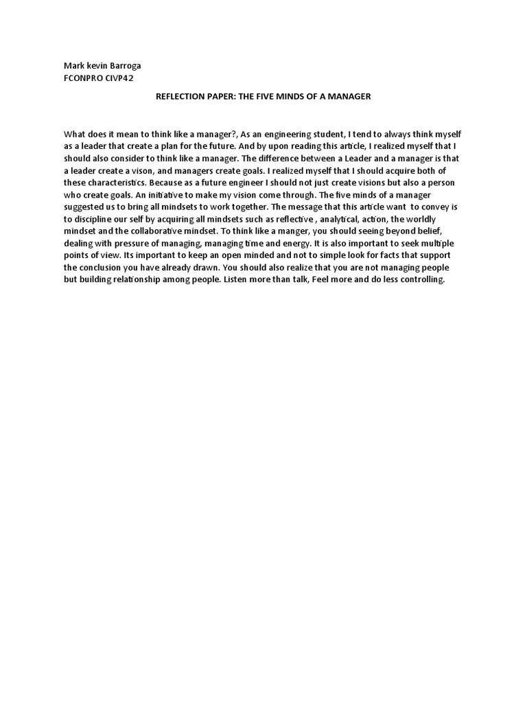 Barroga Reflection Paper | PDF