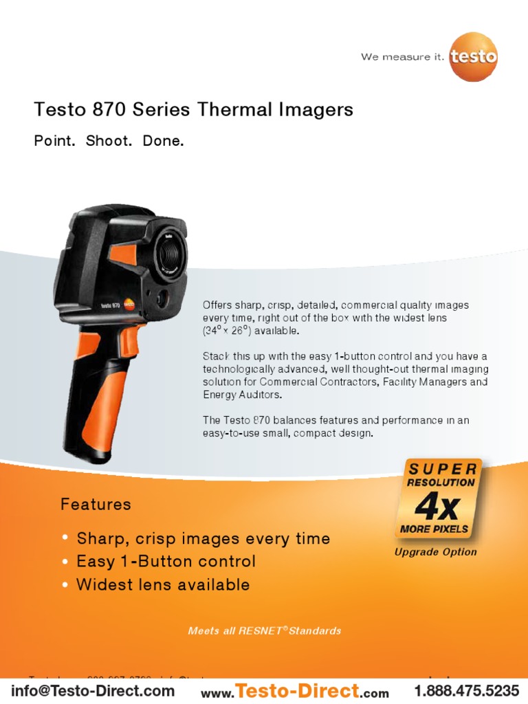 Testo 870 Series Thermal Imagers: Point. Shoot. Done | PDF | Display ...