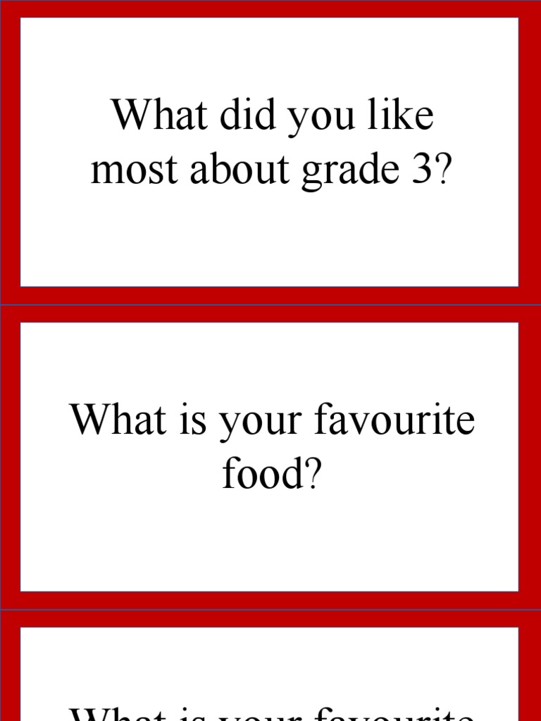 What Did You Like Most About Grade 3? | PDF