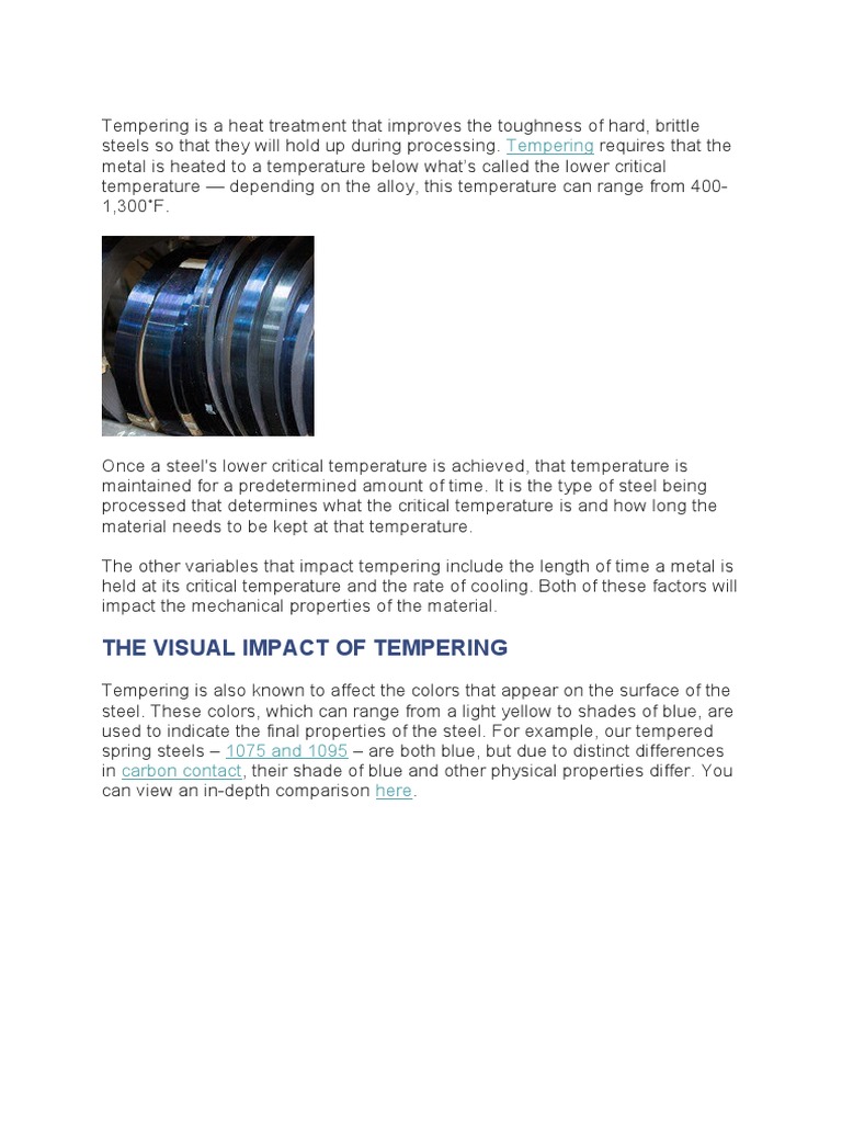 Tempering: The Visual Impact of Tempering | PDF