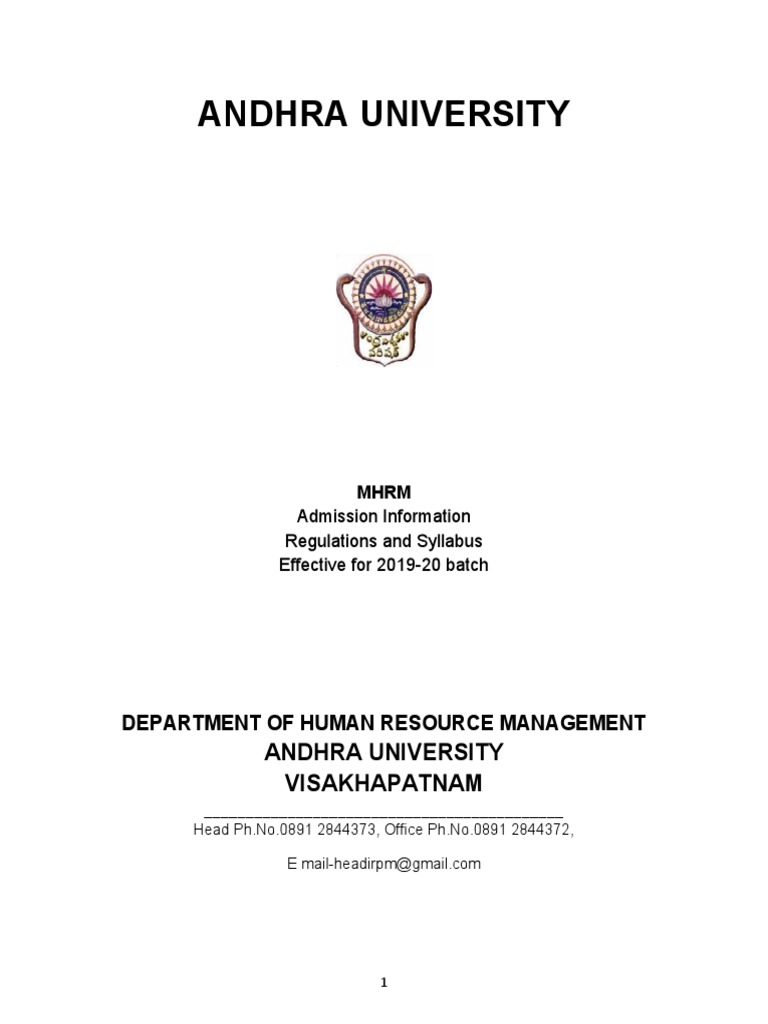 MHRM Admission Info & Syllabus 2019-20 | PDF | Human Resources ...
