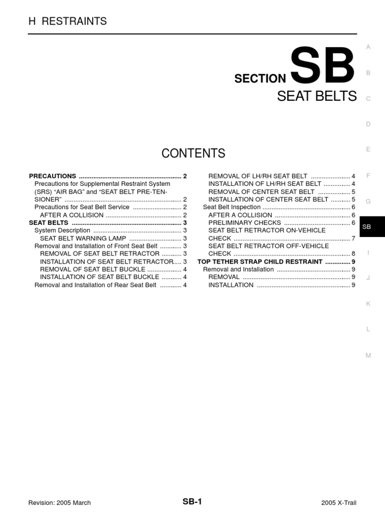 Seat Belts: Section | PDF | Seat Belt | Airbag