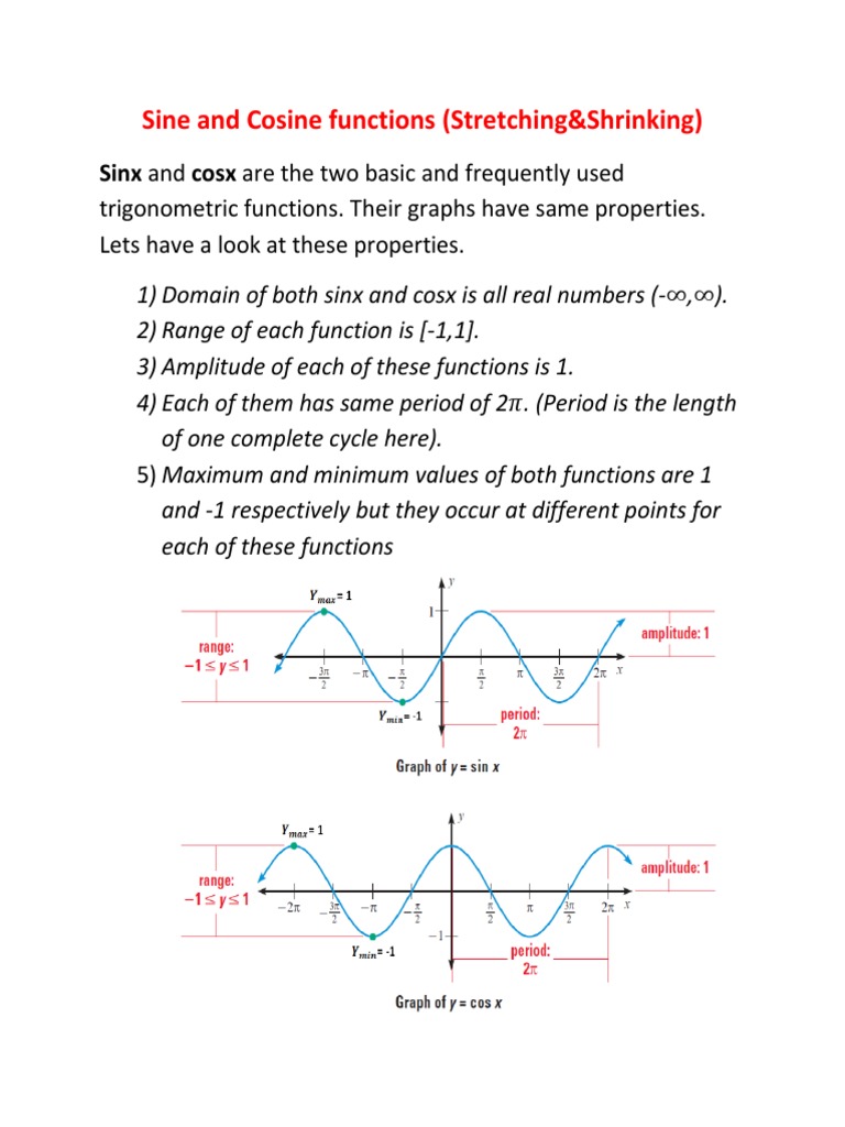 Sin and Cos Functionsstretching Shrinking | PDF | Sine | Function ...