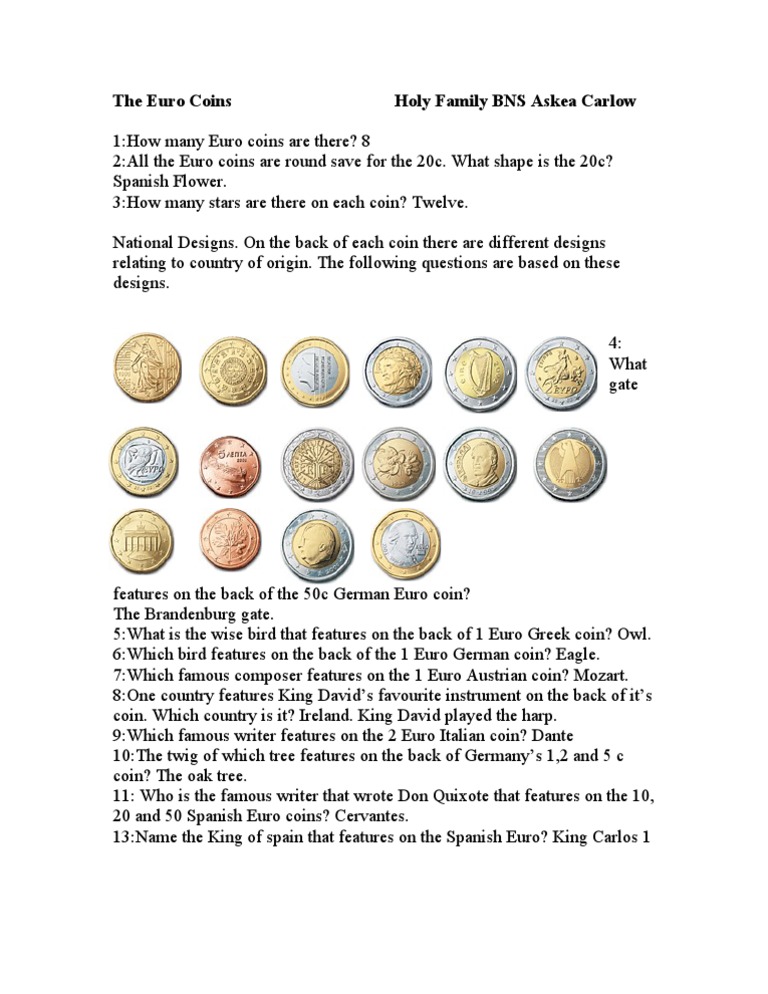 Euro Coin Designs and Features Explained | PDF