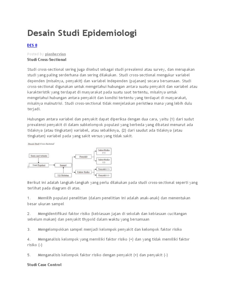 Desain Studi Epidemiologi Cross-Sectional | PDF | Pengembangan Diri | Kesehatan Holistik