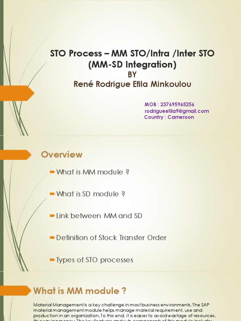 MM-SD STO Process Guide - Configure Intra and Inter Company Stock ...