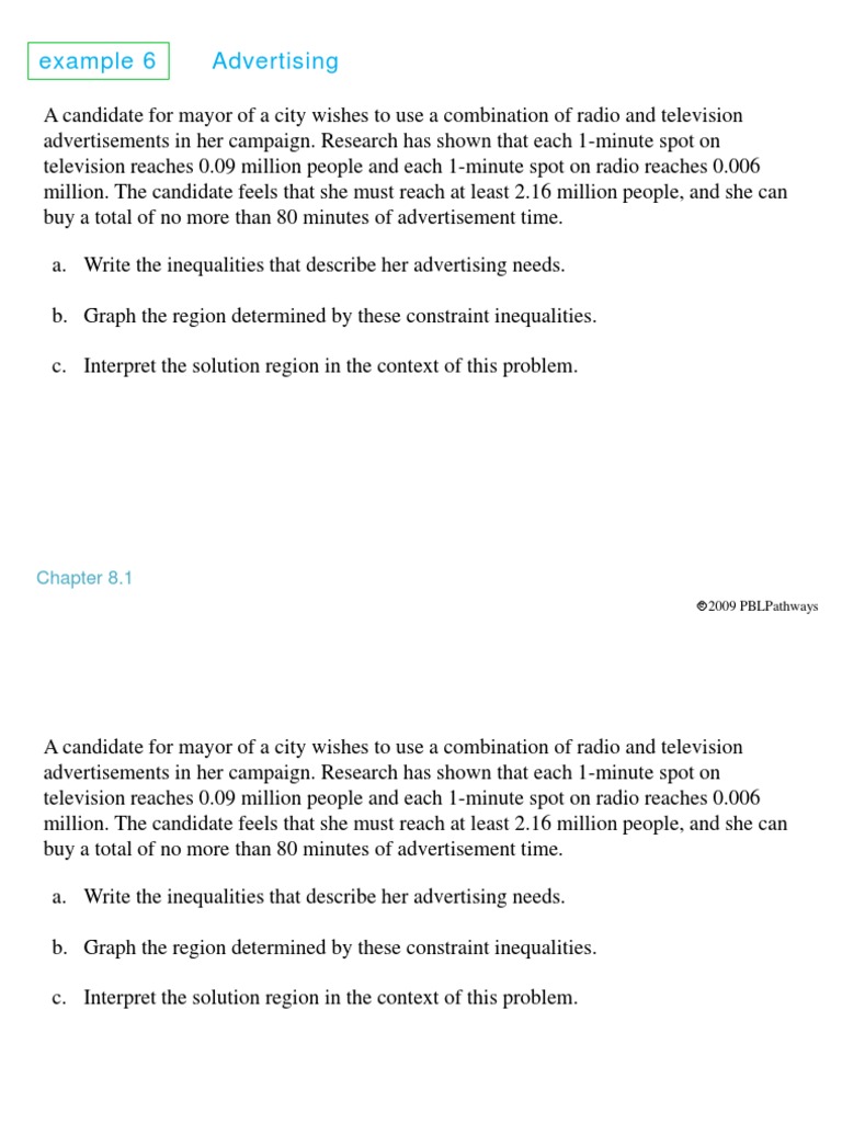 Example 6 Advertising: 2009 Pblpathways | PDF | Advertising | Teaching ...