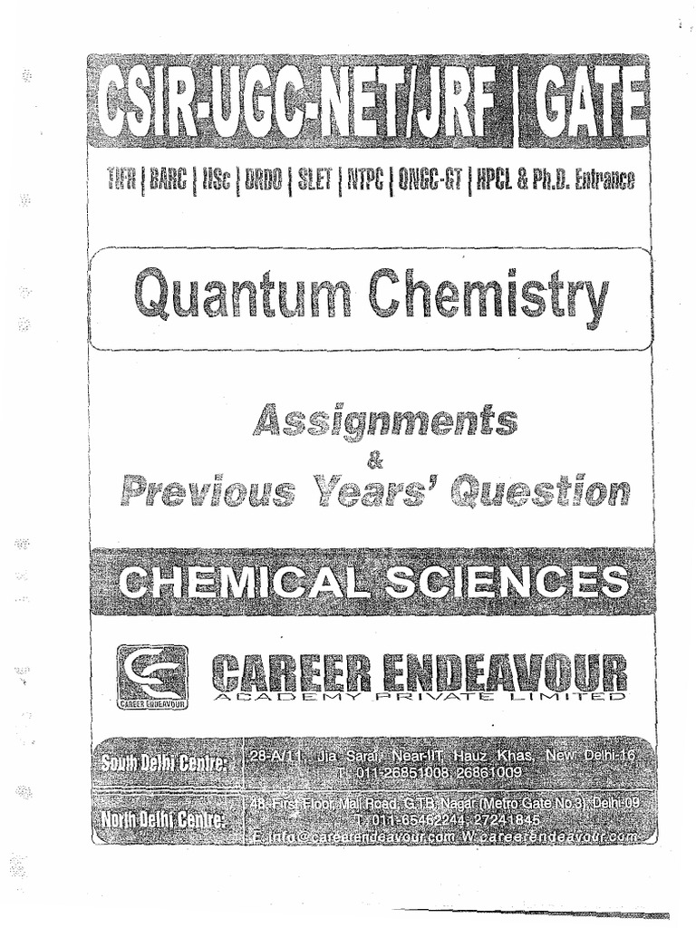 CSIR Chemical Sciences PRACTICE PAPERS - Career Endeavour PDF | PDF