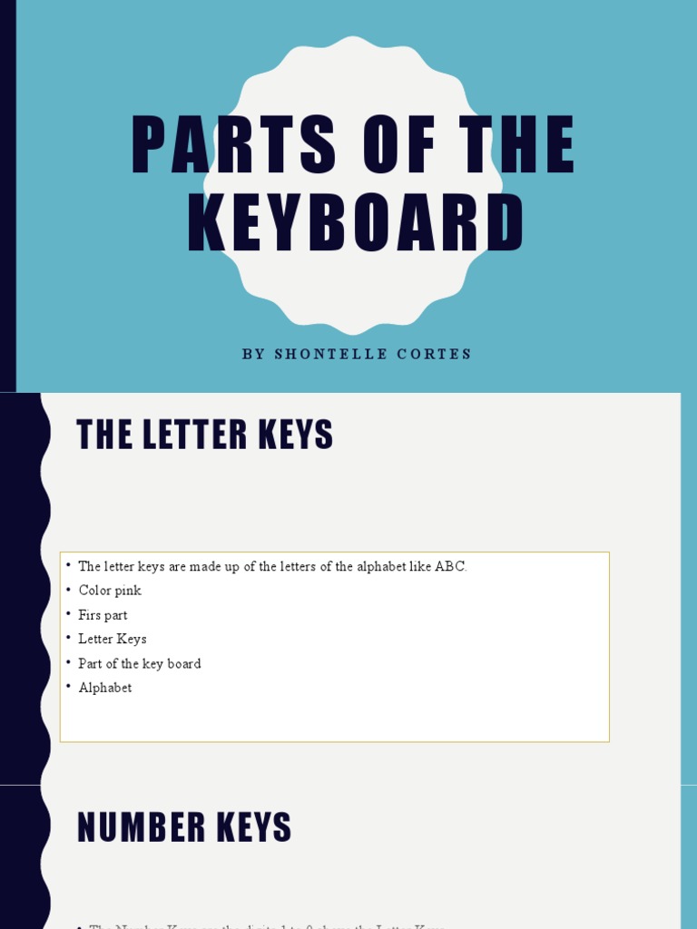 Parts of the Keyboard Guide - Alphabet, Numbers, Special Keys | PDF