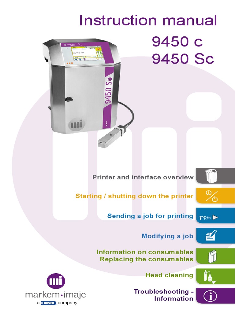 Instruction Manual 9450 C 9450 SC: Starting / Shutting Down The Printer ...