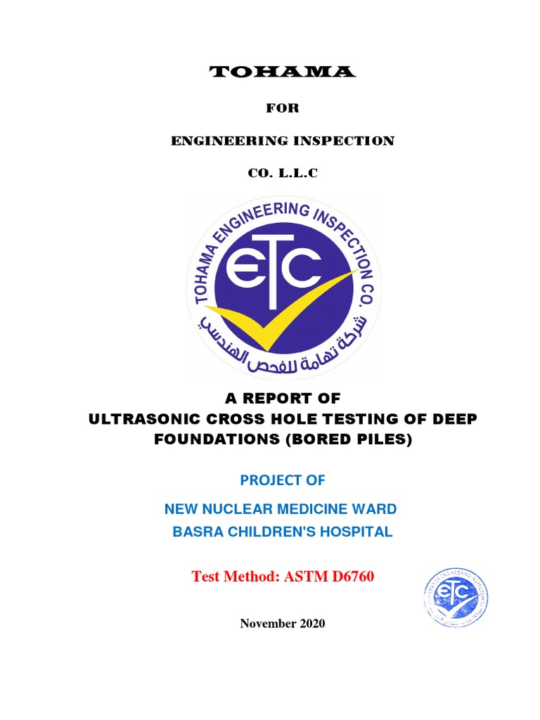 Ultrasonic Testing Report for Bored Piles | PDF | Deep Foundation ...