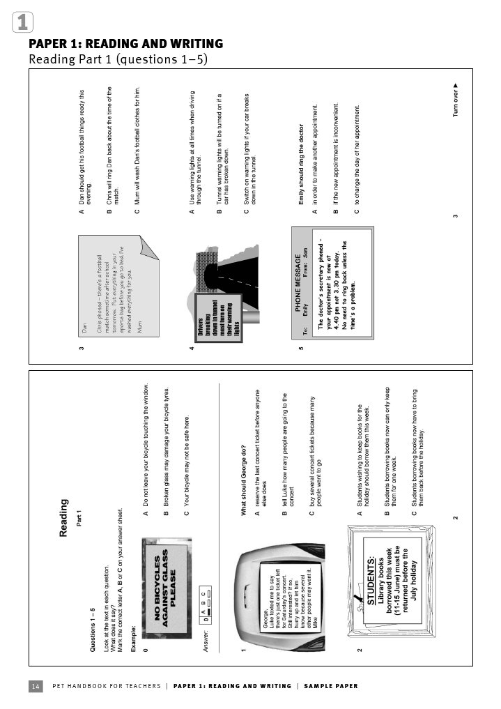 Paper 1: Reading and Writing Reading Part 1 (Questions 1-5) | PDF ...