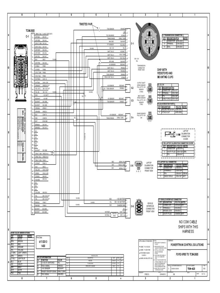 TCM-4620-001 FORD 6R80 TO TCM-2600 New Connector | PDF | Electrical ...