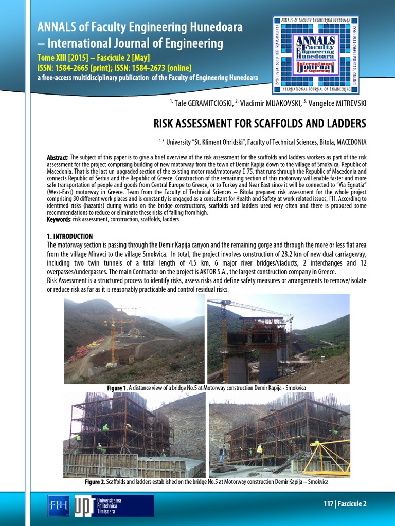 Annals 2015 2 21 | PDF | Scaffolding | Risk Assessment