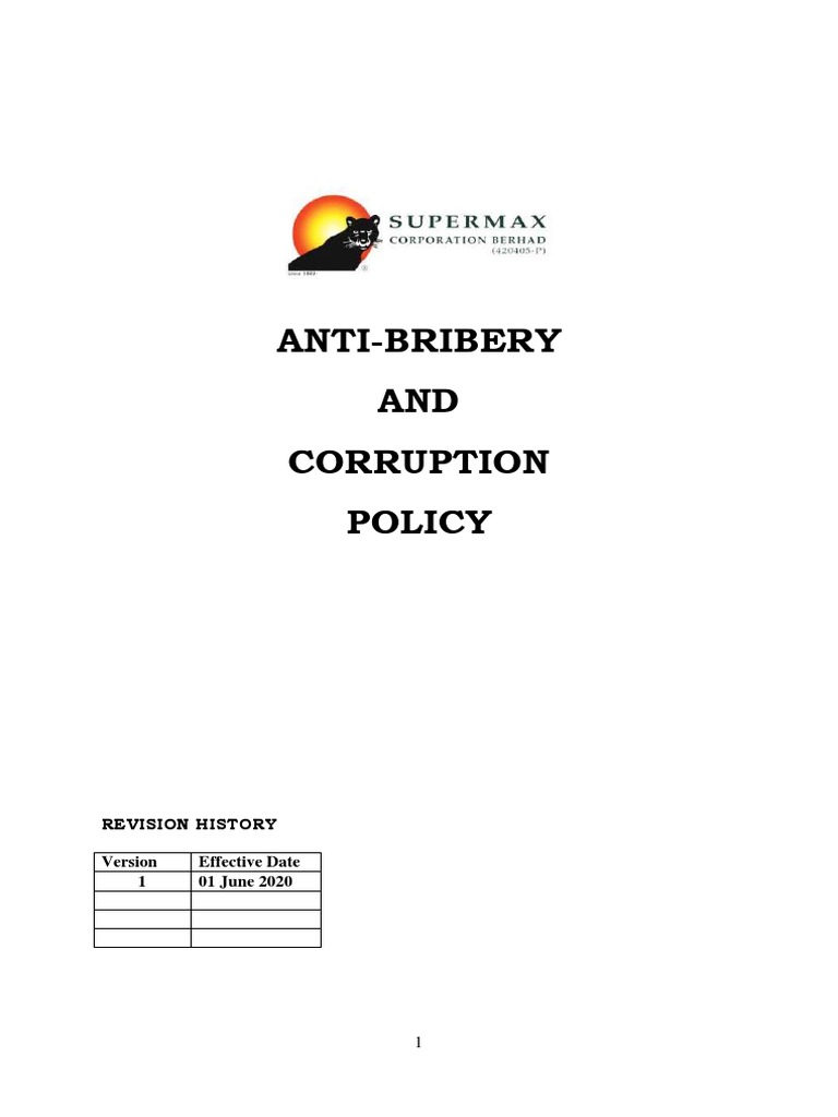 HANDBOOK-Anti Bribery and Corruption Policy | PDF | Bribery | Whistleblower