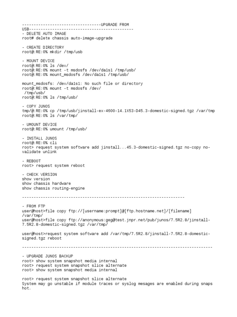 Upgrade Junos | PDF | Operating System Families | System Software