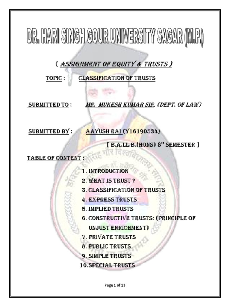 Aayush Rai Equity & Trust | PDF | Trust Law | Natural Resources Law