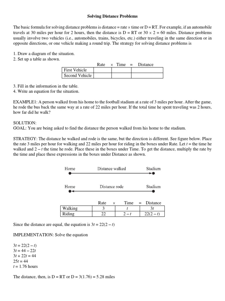 Solving Distance Problems | PDF | Speed | Cargo